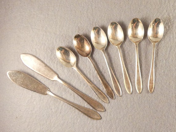 Matching Set of 8 Silver Plated Cutlery 6 Demitasse Spoons Set - Etsy