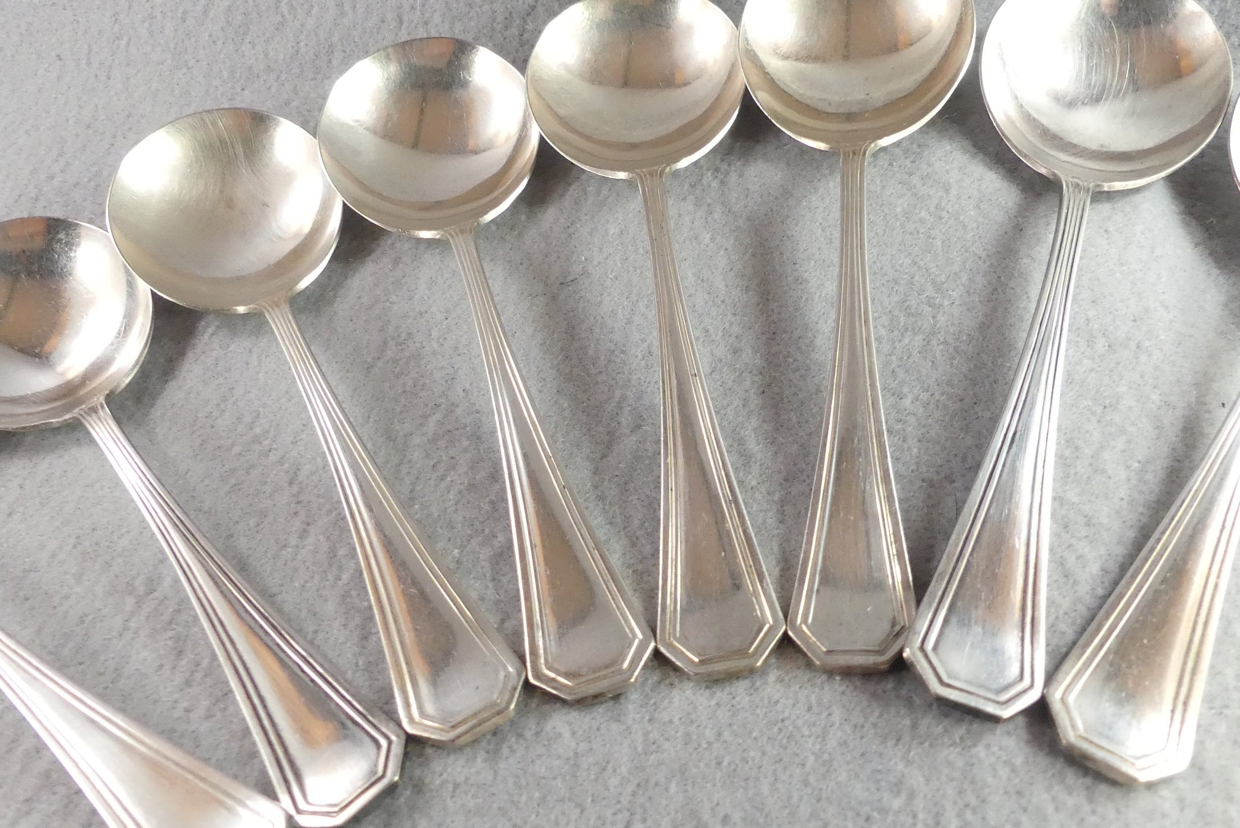 Vintage Soup Gumbo Bouillon Table Spoons Set of 10 Silver Plated R ...