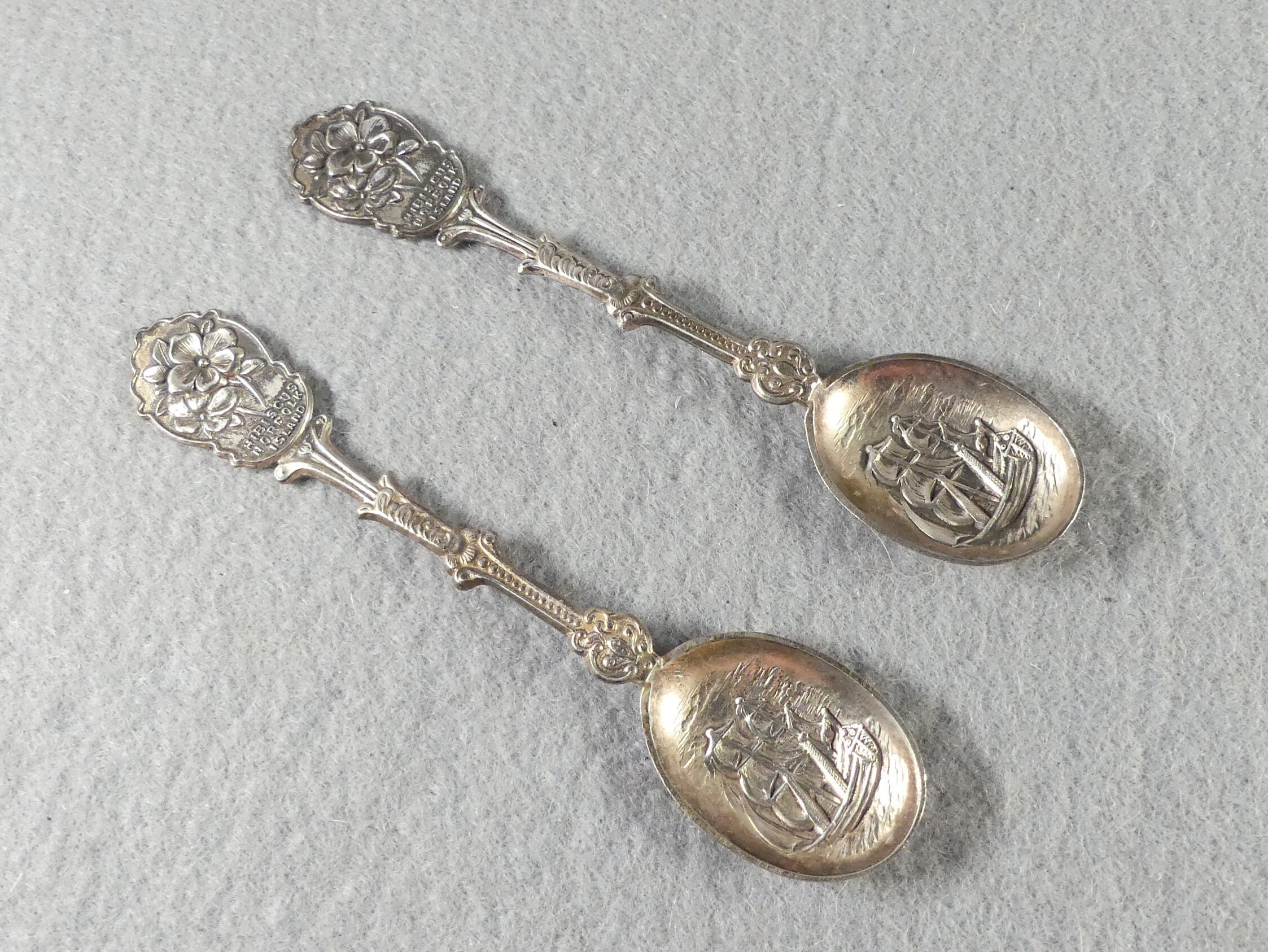 Vintage Dutch Silver Plated Spoons Norfolk Pine and Hibiscus Norfolk ...