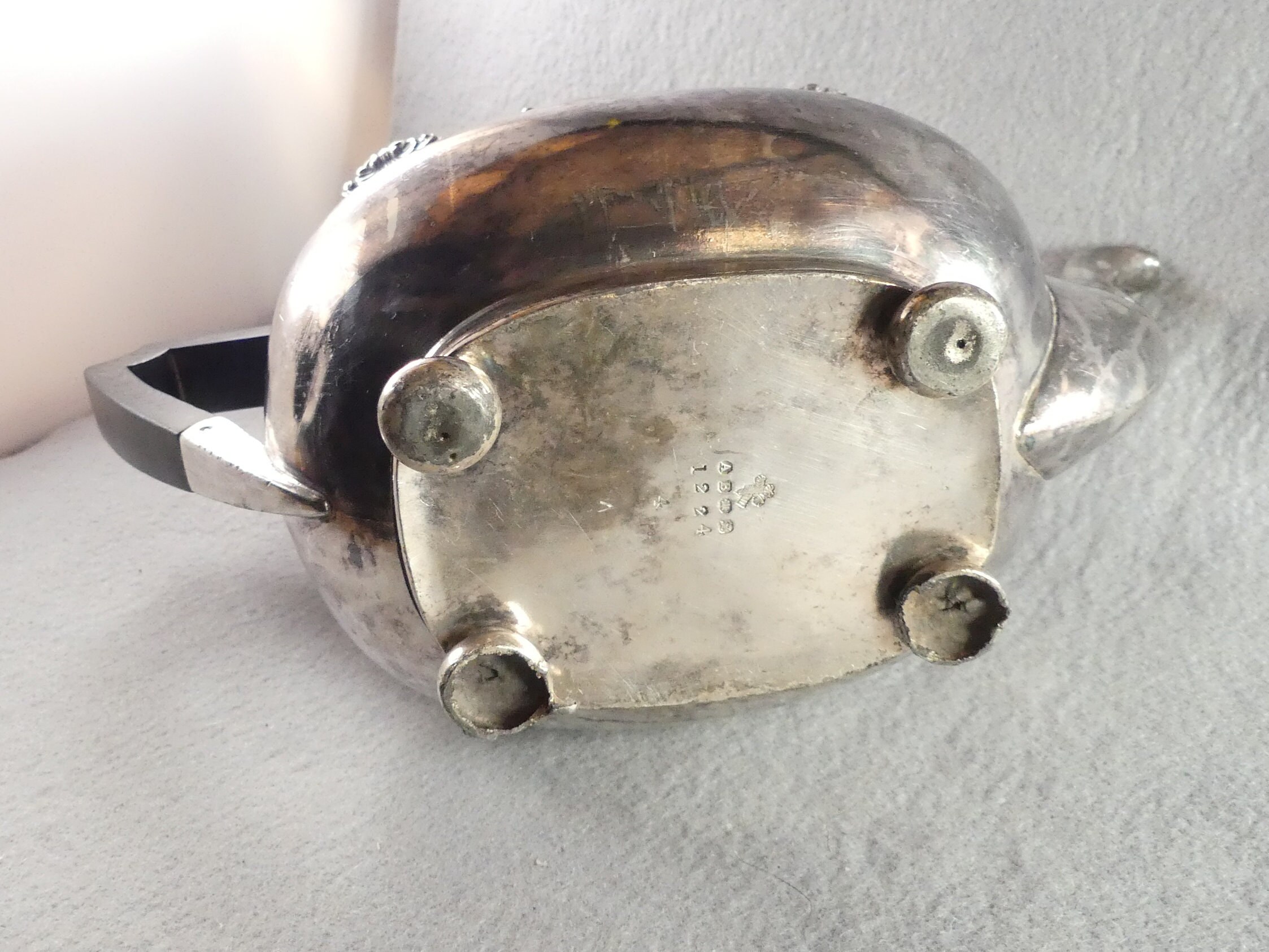 Antique Atkin Brothers Tea Pot Vintage Large Decorative Silver Plated ...