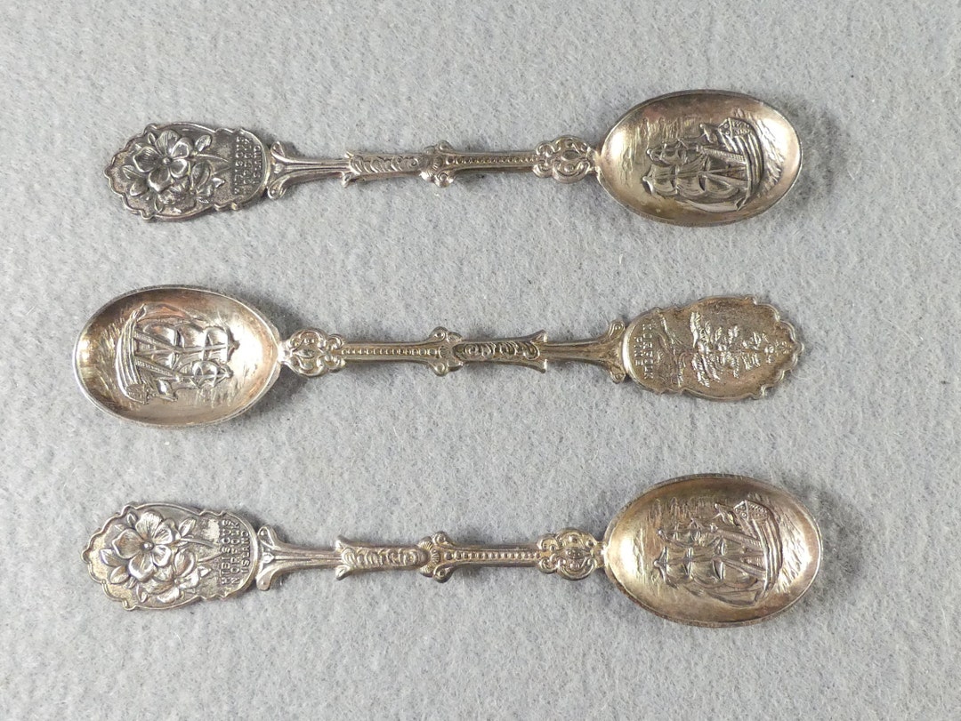 Vintage Dutch Silver Plated Spoons Norfolk Pine and Hibiscus Norfolk ...