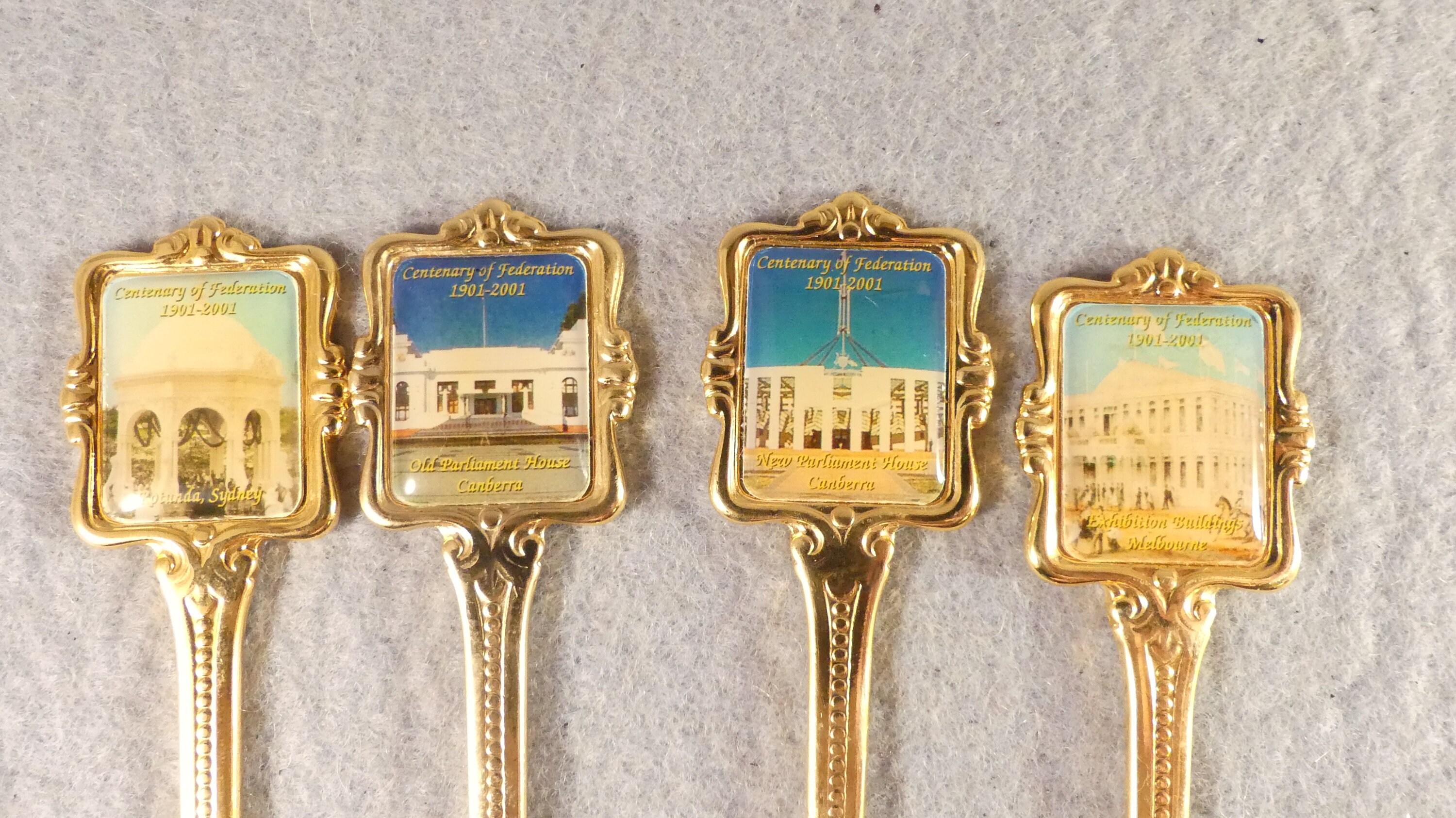 Set of 4 Spoons Gold Plated Perfection Made in New Zealand Souvenir ...