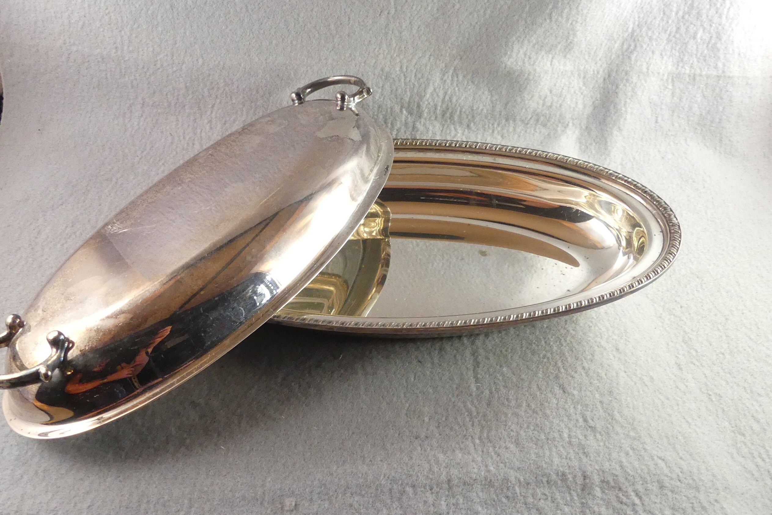 Lidded Fish Tureen Crusader Plate Gadrooned Silver Plated Oval Dish ...