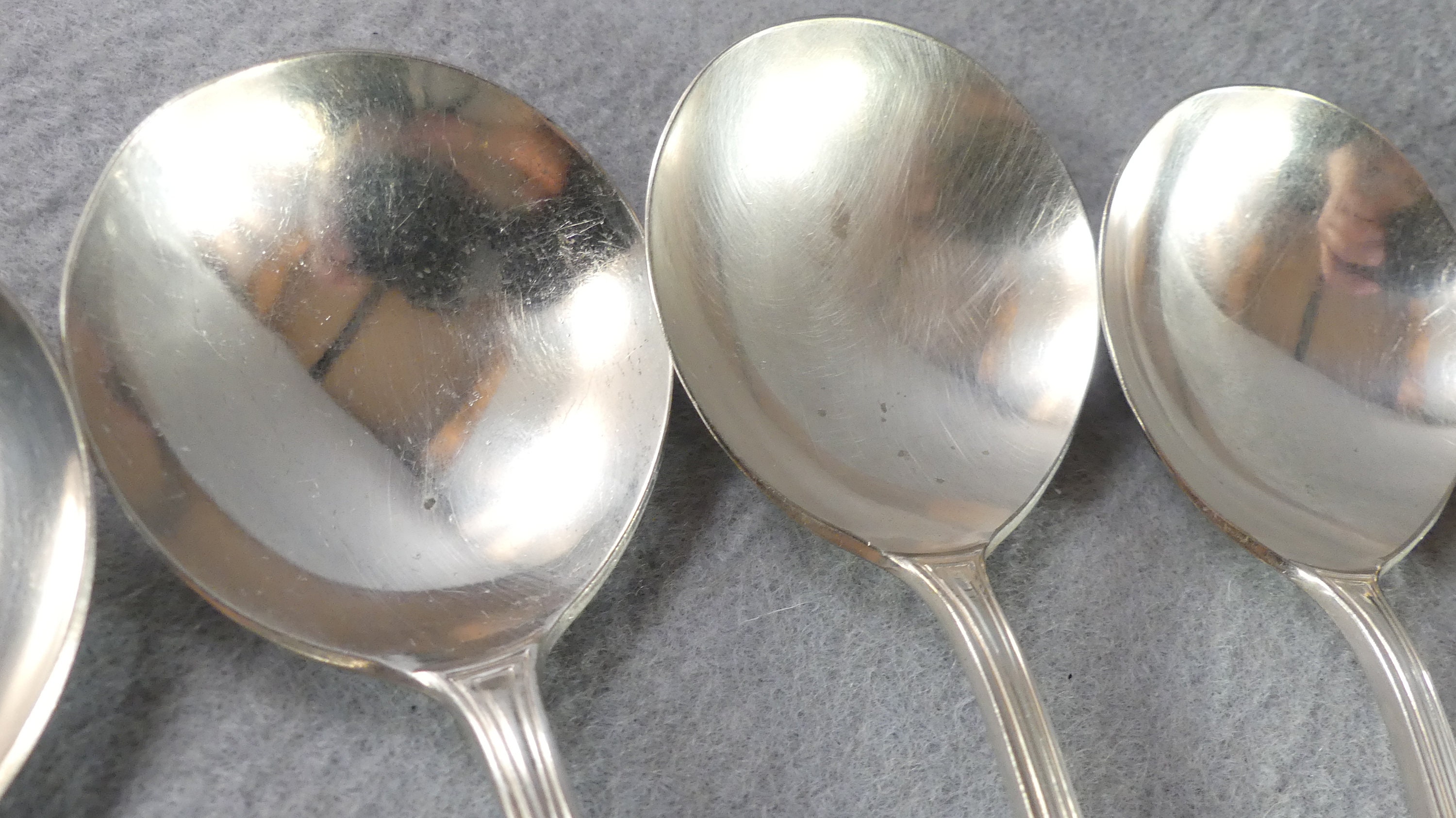 Vintage Soup Gumbo Bouillon Table Spoons Set of 10 Silver Plated R ...