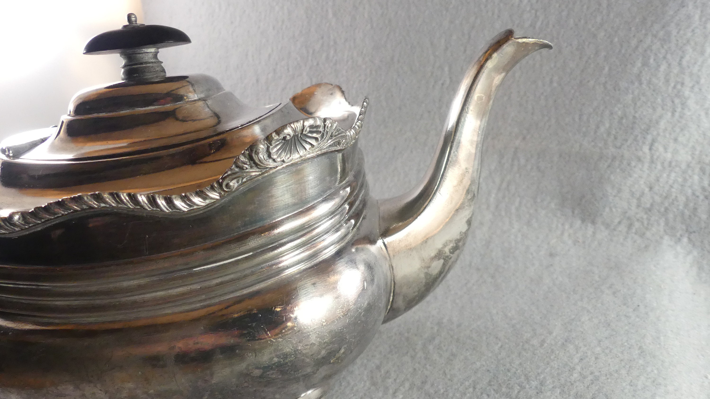 Antique Atkin Brothers Tea Pot Vintage Large Decorative Silver Plated ...