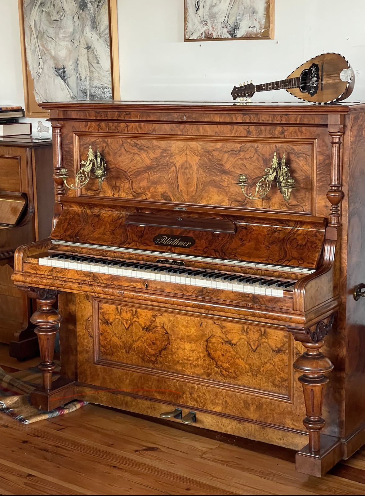 Massive Huge Super Rare Find Antique 1885 Bluthner Upright Piano in All ...