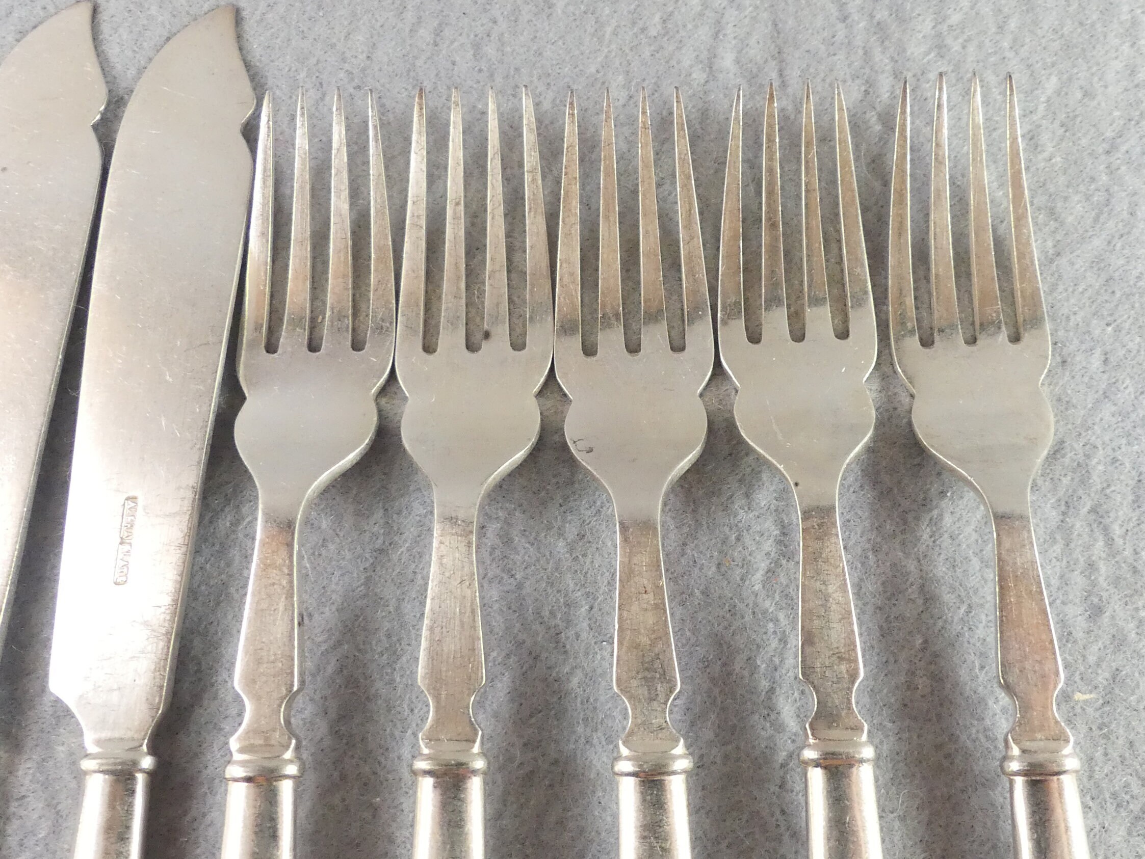 Vintage Fish Knives and Forks Fish Service Matching Set Silver Plated ...