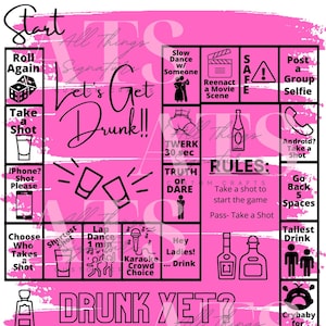 EDITABLE Let's Get Drunk Template-drinking Game-digital DOWNLOAD - Etsy