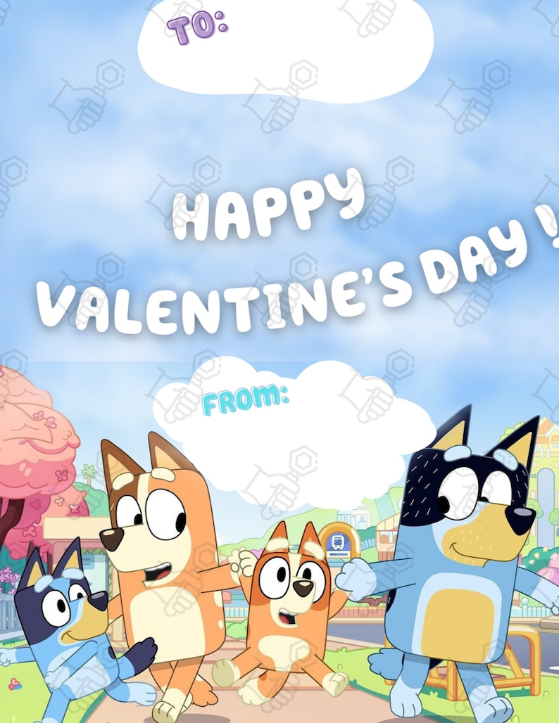 BLUEY PRINTABLE VALENTINE - Etsy