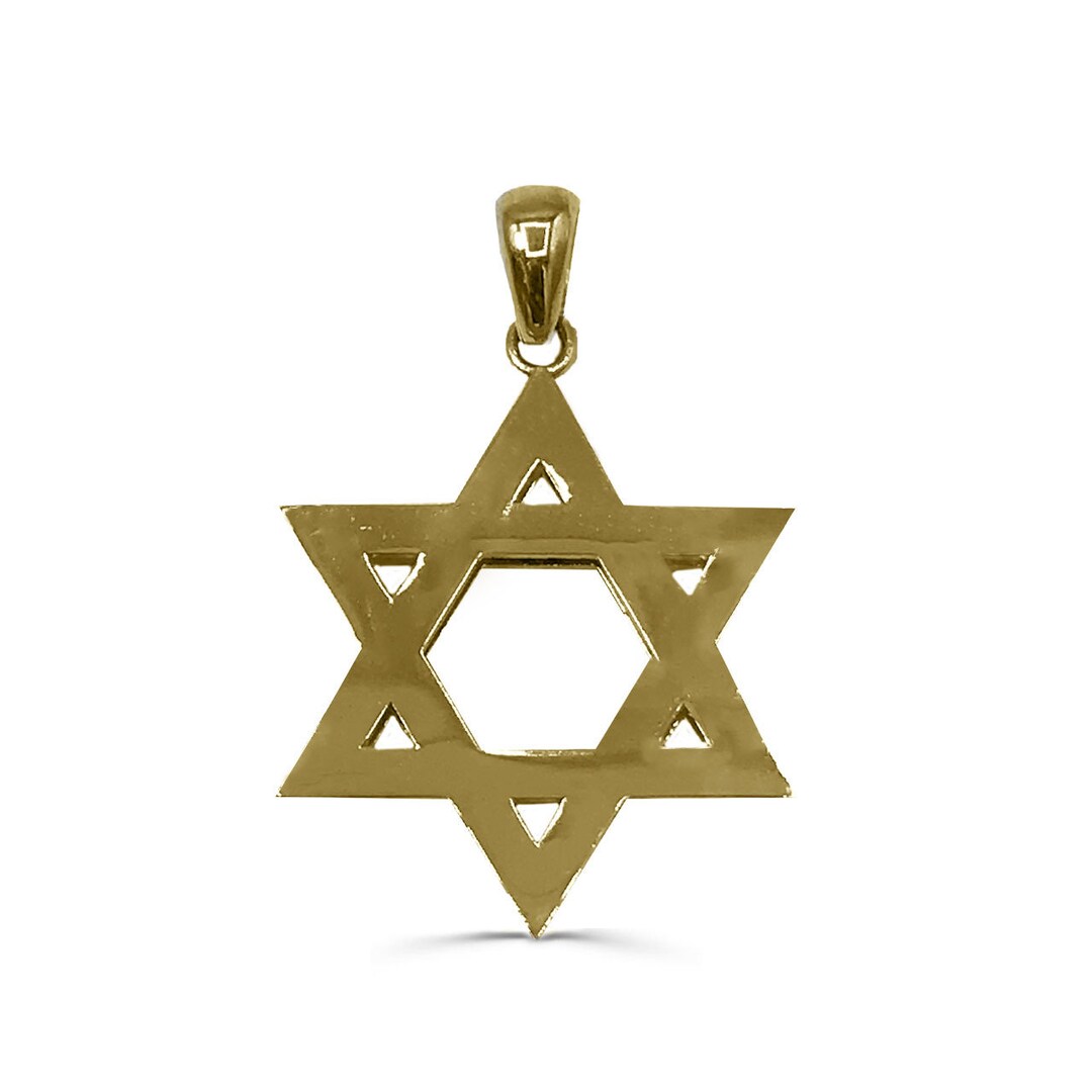 14 KT Yellow Real Gold Star of David Pendant Unisex Jewelry - Etsy
