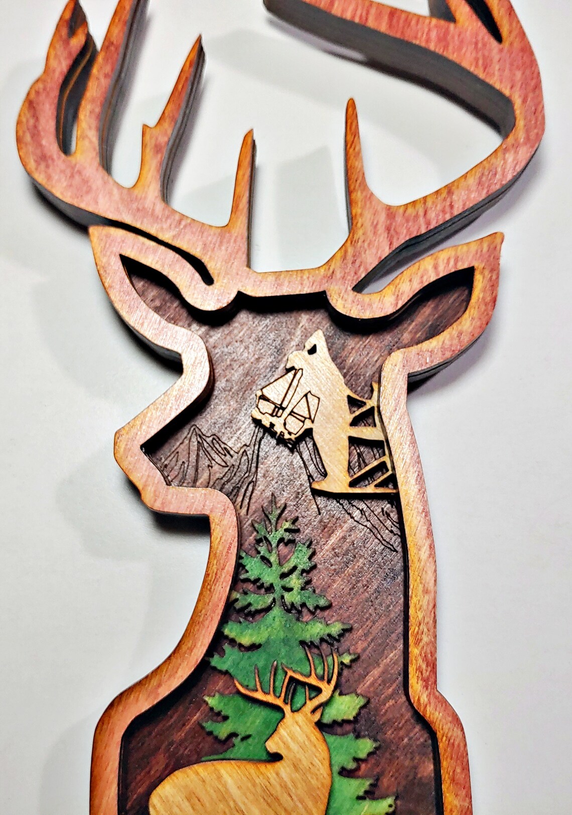 Digital File - 5 Layer Deer - Art Piece Formatted for Glowforge or ...