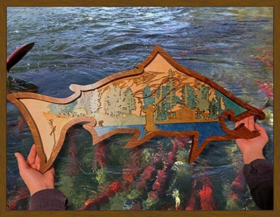 Digital File XXL 6 Layer Salmon 'humpy' Art Piece - Etsy