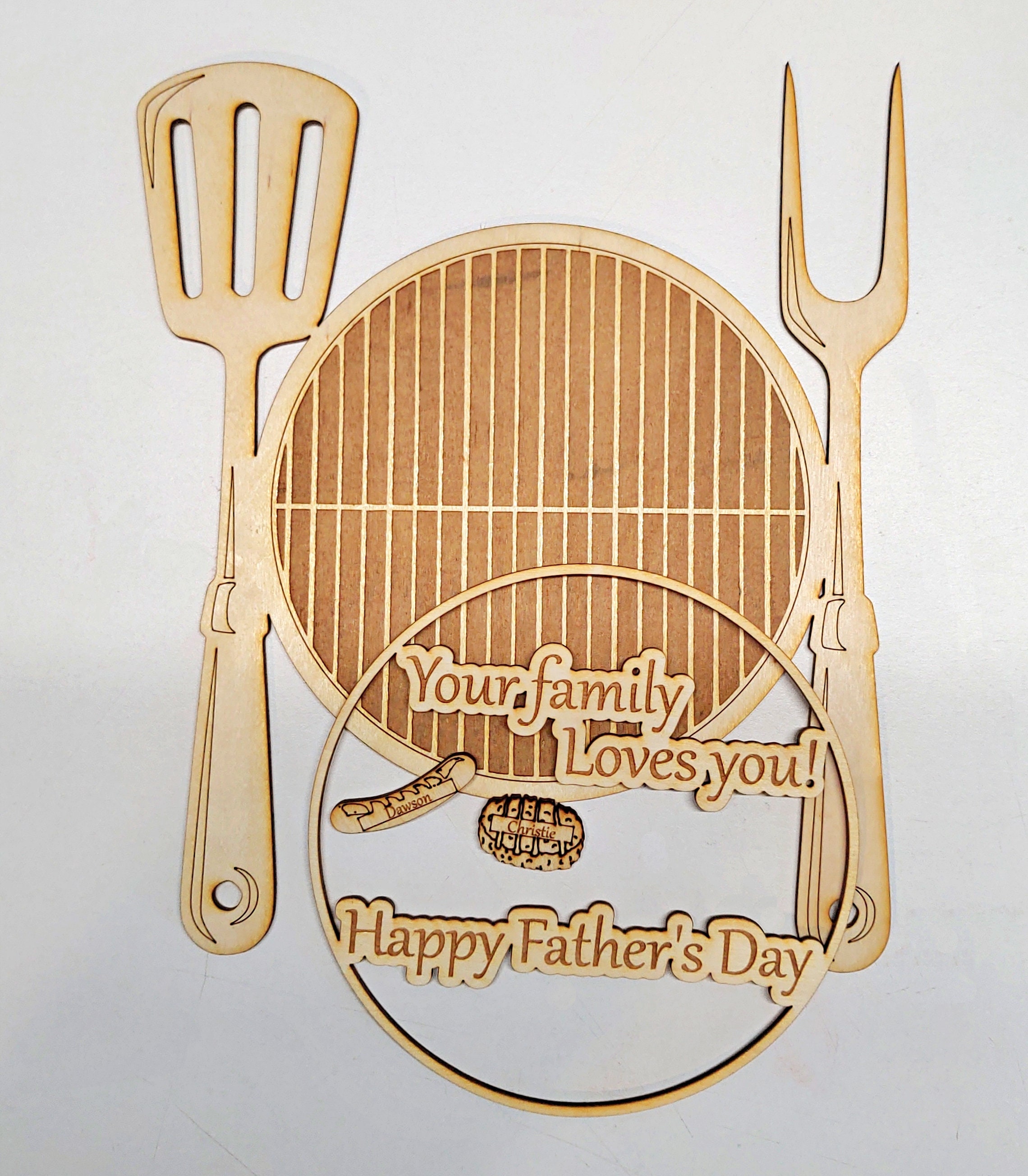 Customizable 2-layer Father's Day BBQ Art Piece Digital - Etsy