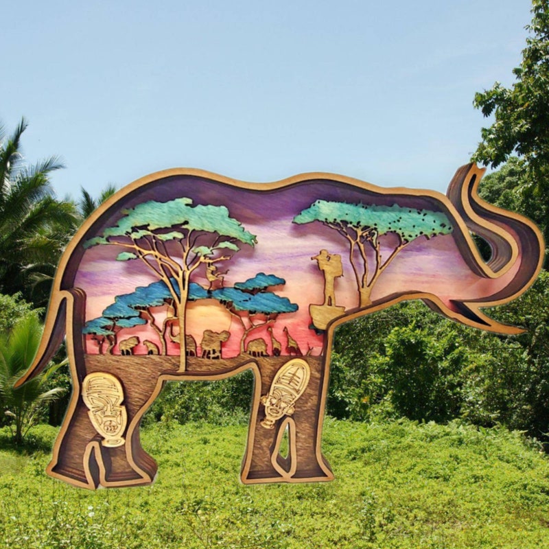 Layered Elephant Svg - Etsy