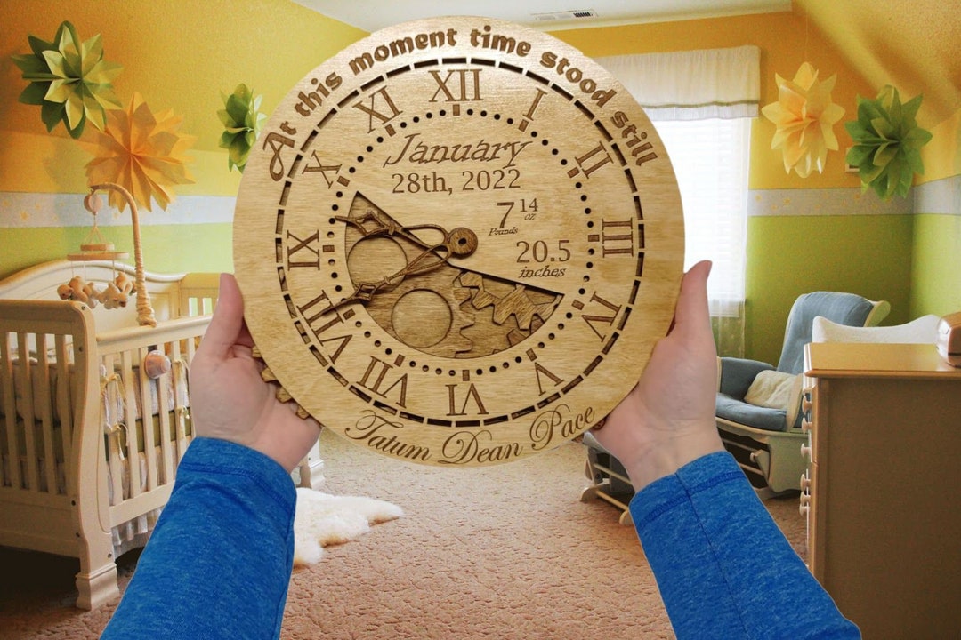 Digital File - 3 Layer Baby Birth Clock With Optional Moveable Gears ...