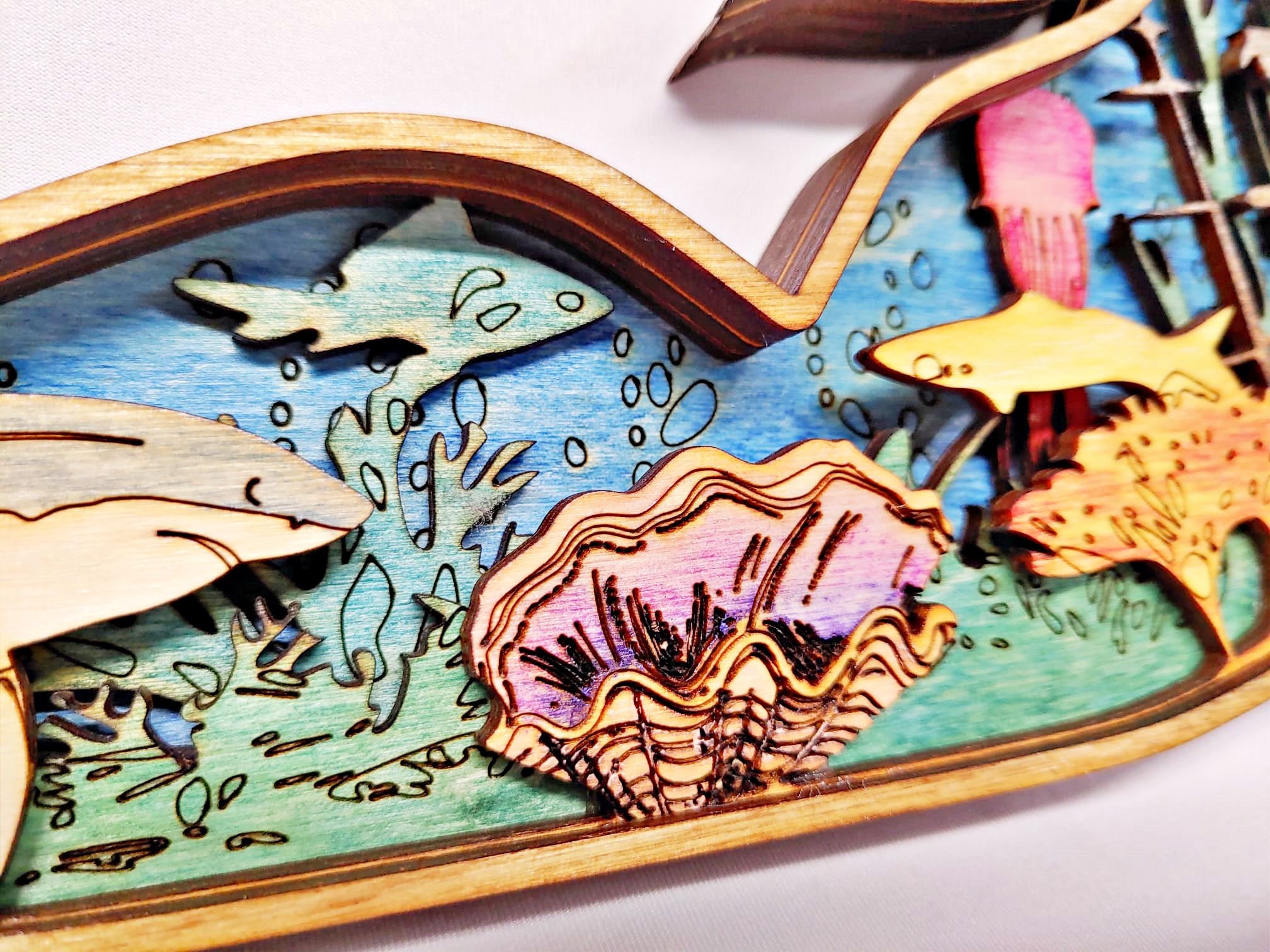 Digital File - 5 Layer Mermaid - Art Piece Formatted for Glowforge or ...