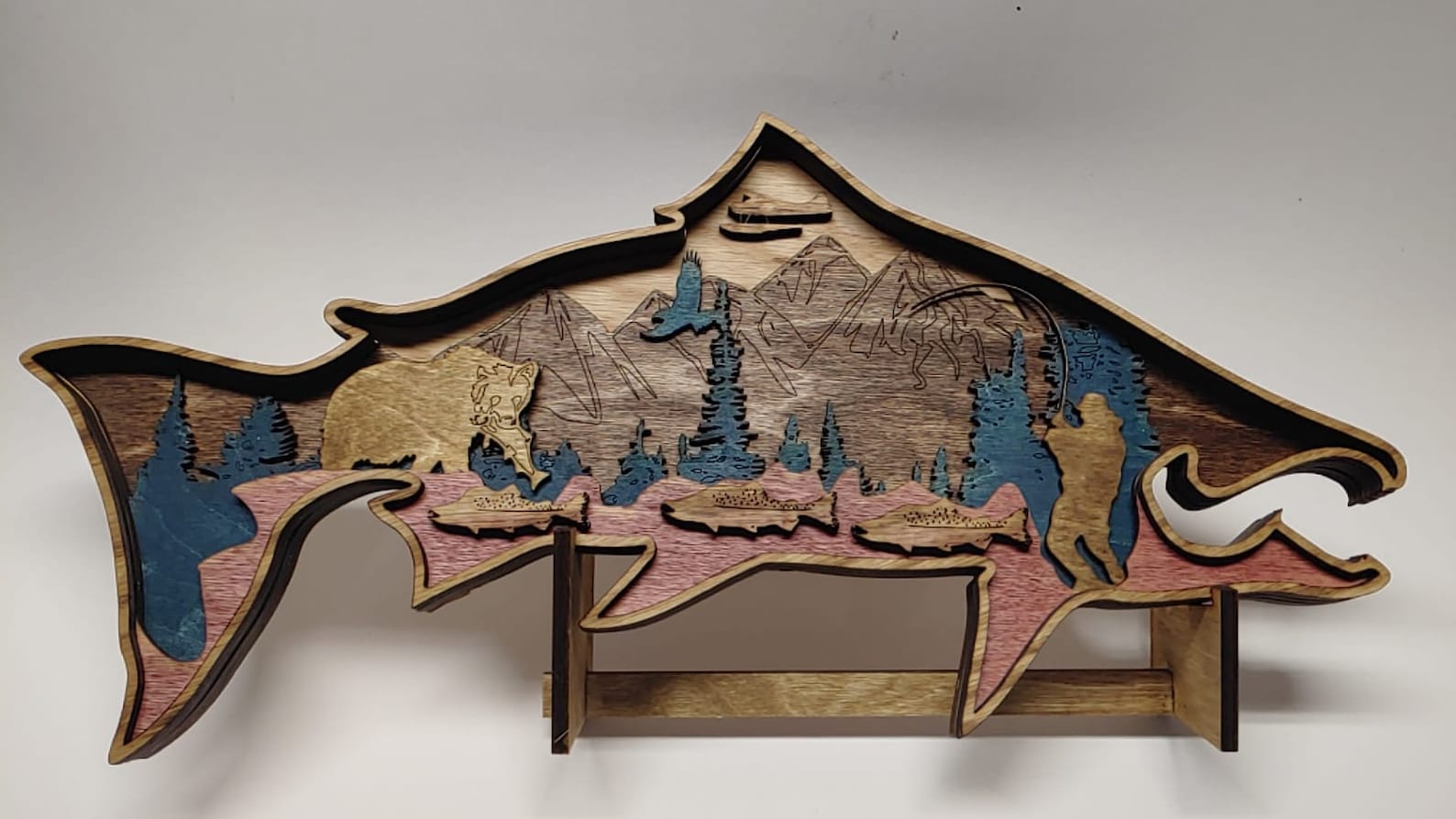 Digital File - 6 Layer Salmon 'humpy' - Art Piece Formatted for ...