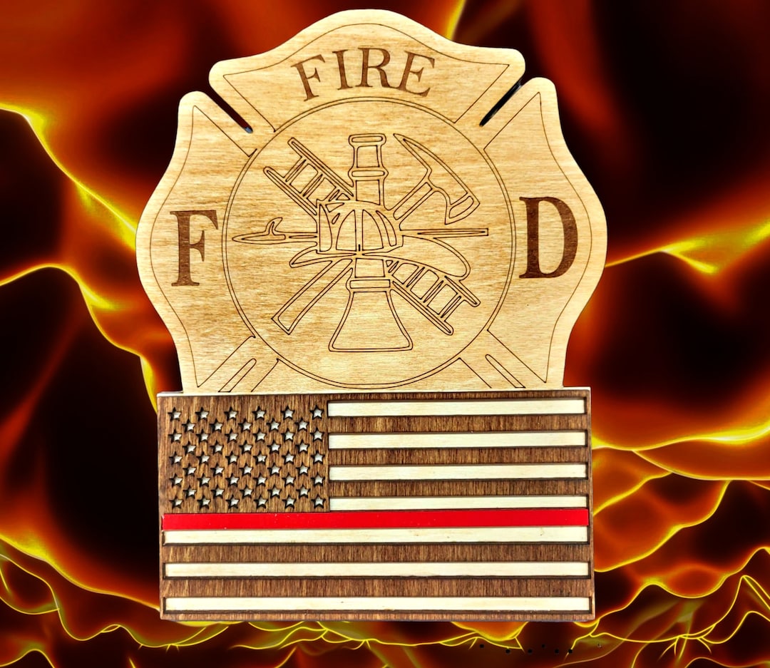 Digital File - 4 Layer Fire Department Red Line Flag - Art Piece ...