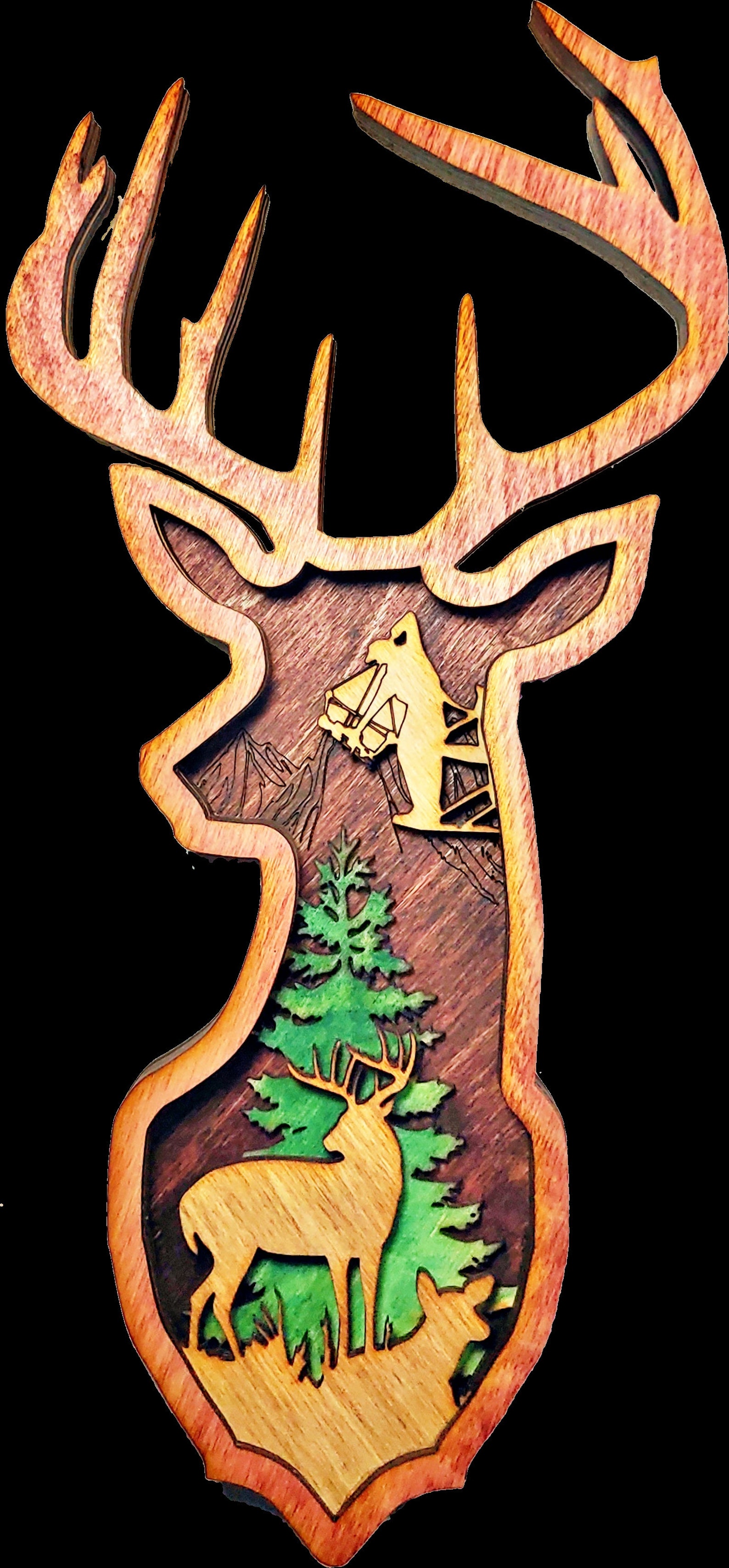 Digital File - 5 Layer Deer - Art Piece Formatted for Glowforge or ...