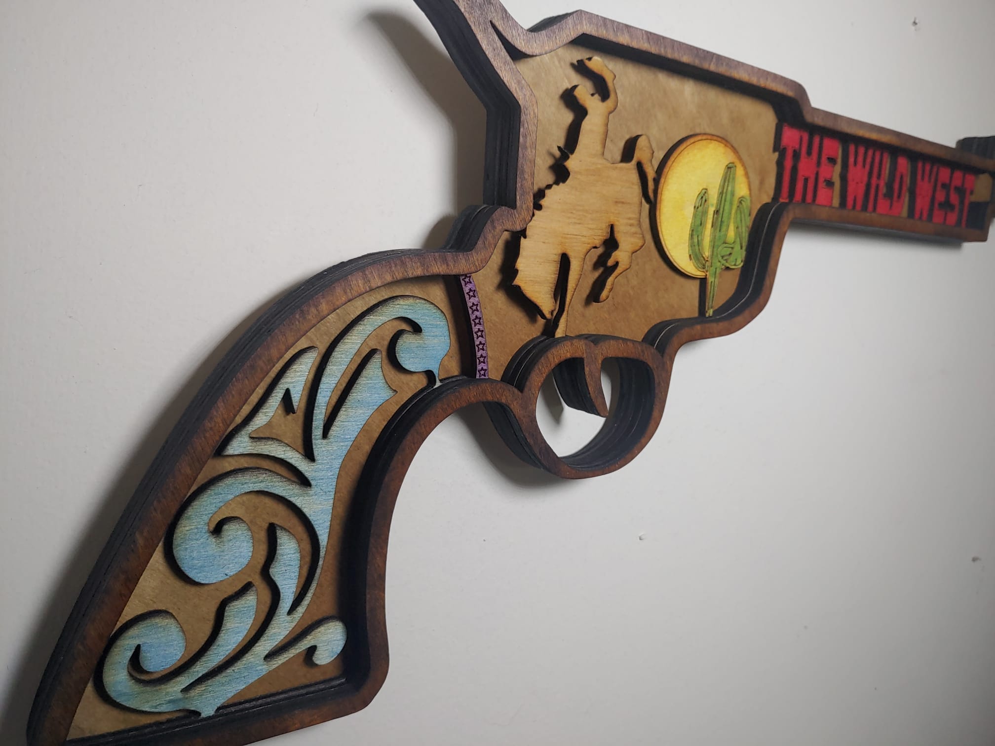 Western Revolver, 4 Layers - Digital File - Art Piece Formatted for ...