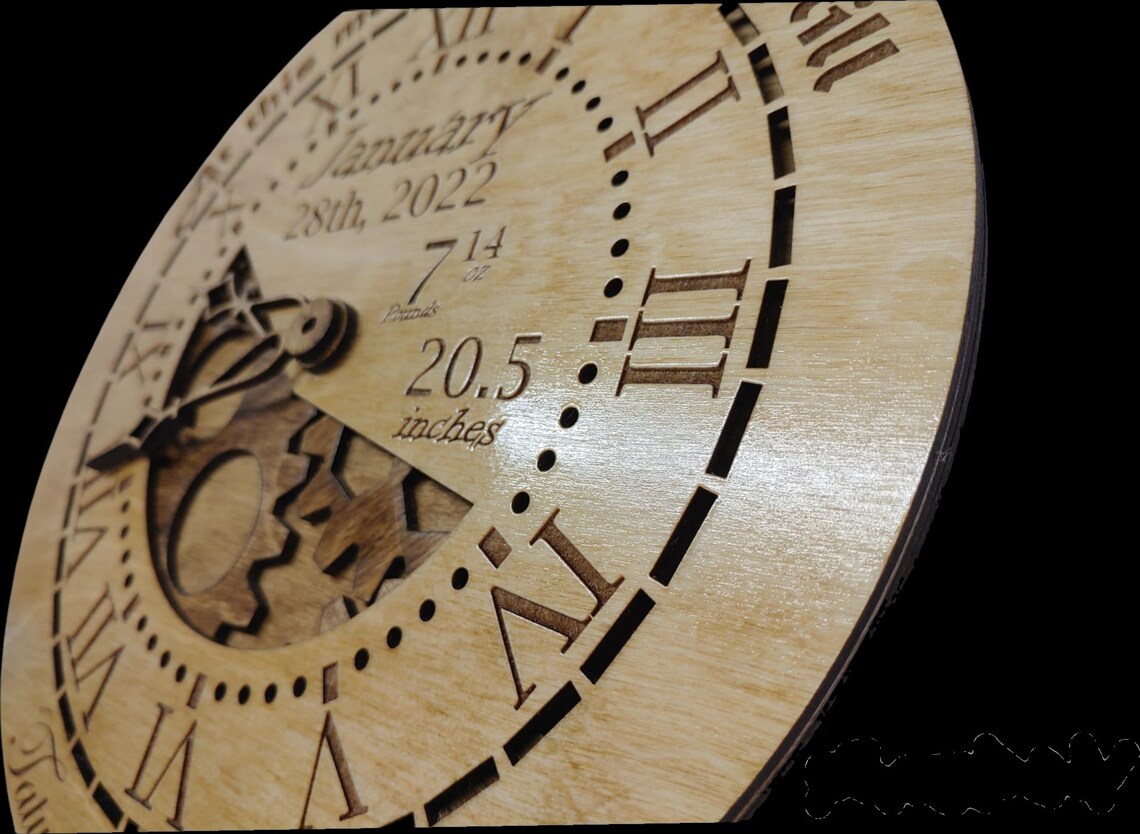 Digital File - 3 Layer Baby Birth Clock With Optional Moveable Gears ...
