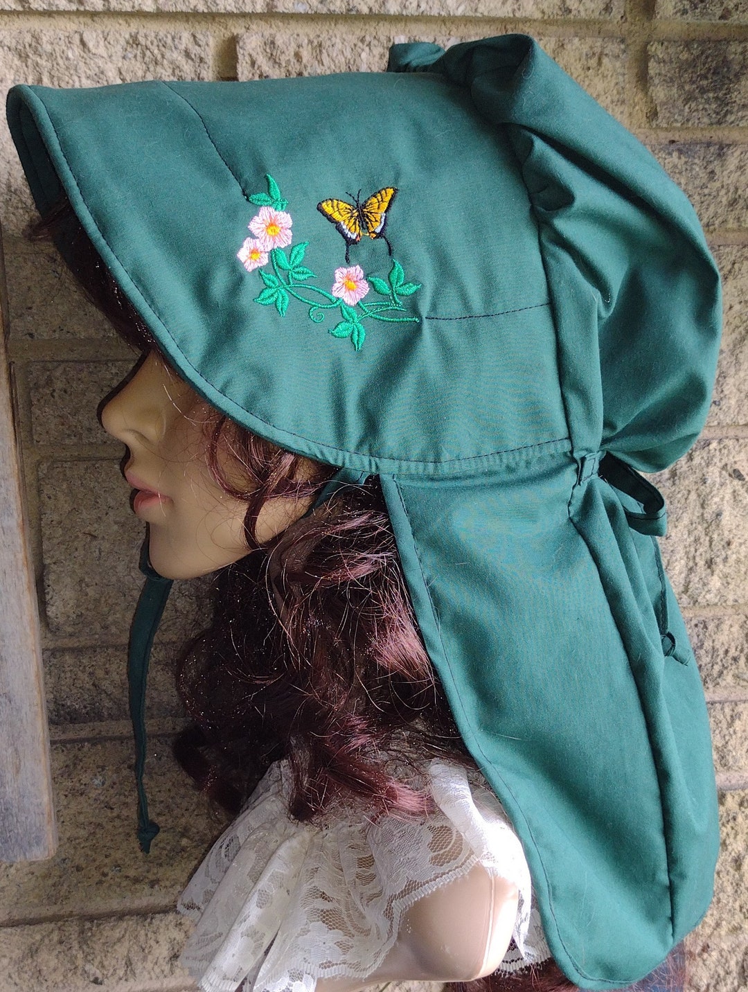 Adult Victorian 1850 Prairie Sunbonnet Long Neck-cancer/sun - Etsy