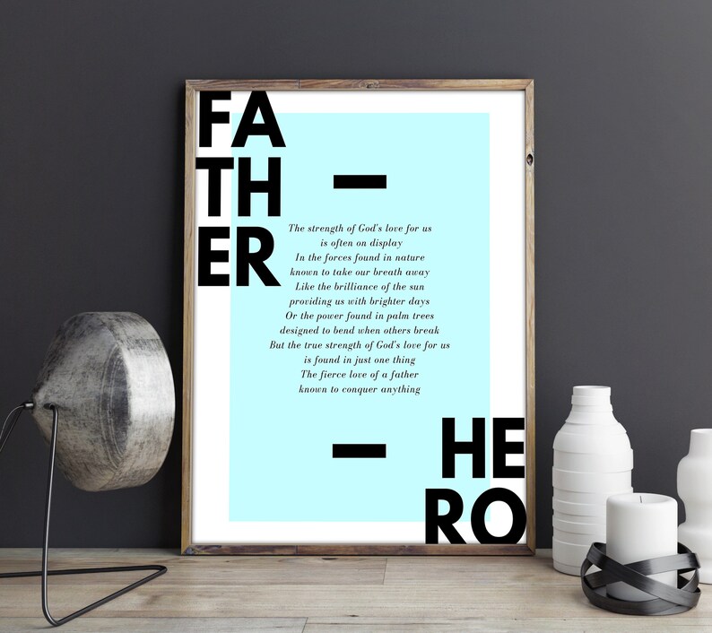 My Father My Hero Father's Day Printable Unique - Etsy