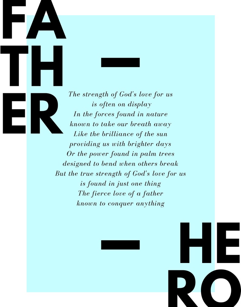 My Father My Hero Father's Day Printable Unique - Etsy