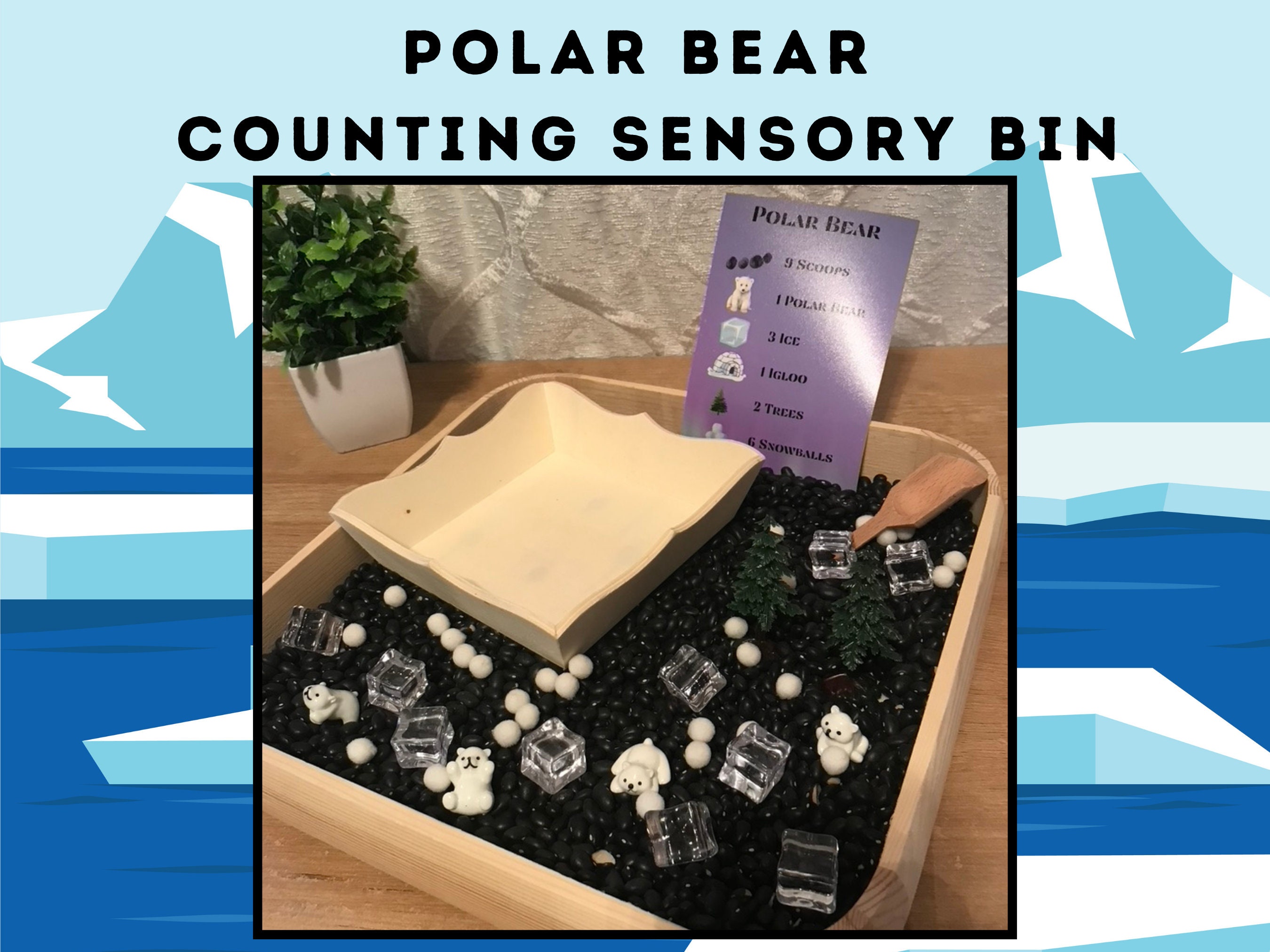 Polar Bear Counting Sensory Bin Sensory Play Preschool Counting - Etsy