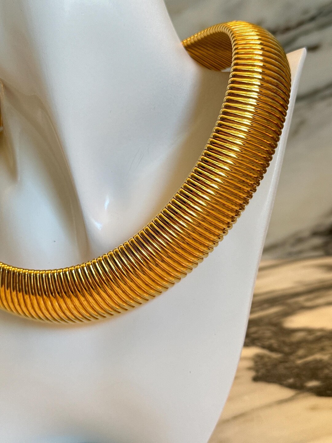 MONET Snake Chain Collar | Gold Plated 16”necklace | Vintage 80s/90s ...