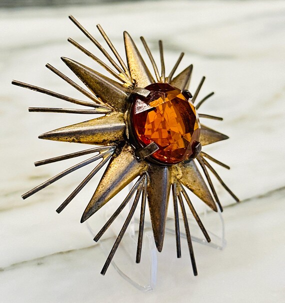 Vintage Fred Block: Sterling Atomic Starburst Brooch… - Gem