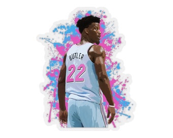 Jimmy Butler Back-to Glossy Sticker 3, Water Resistant Laptop and Phone ...