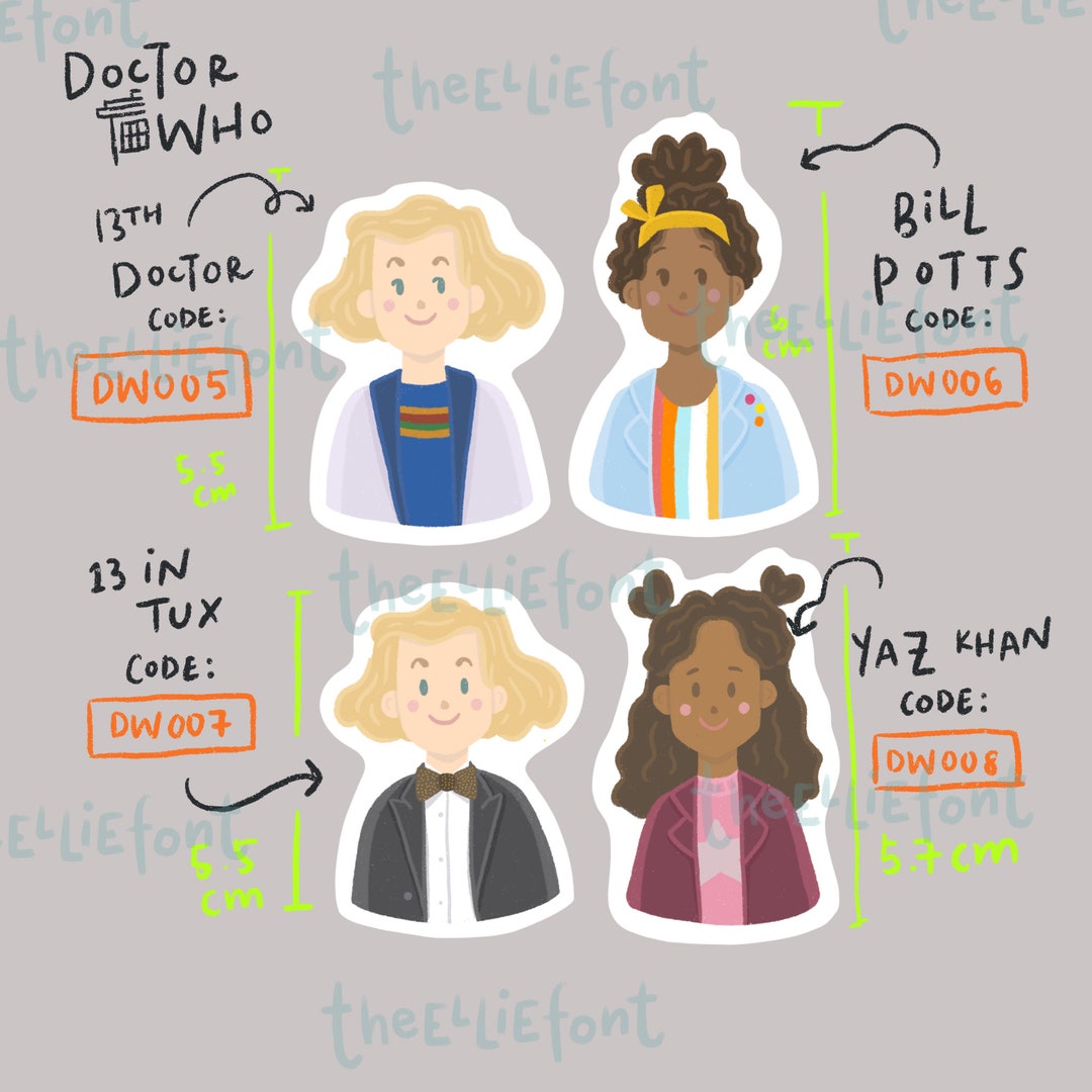 DW Character Stickers - Etsy