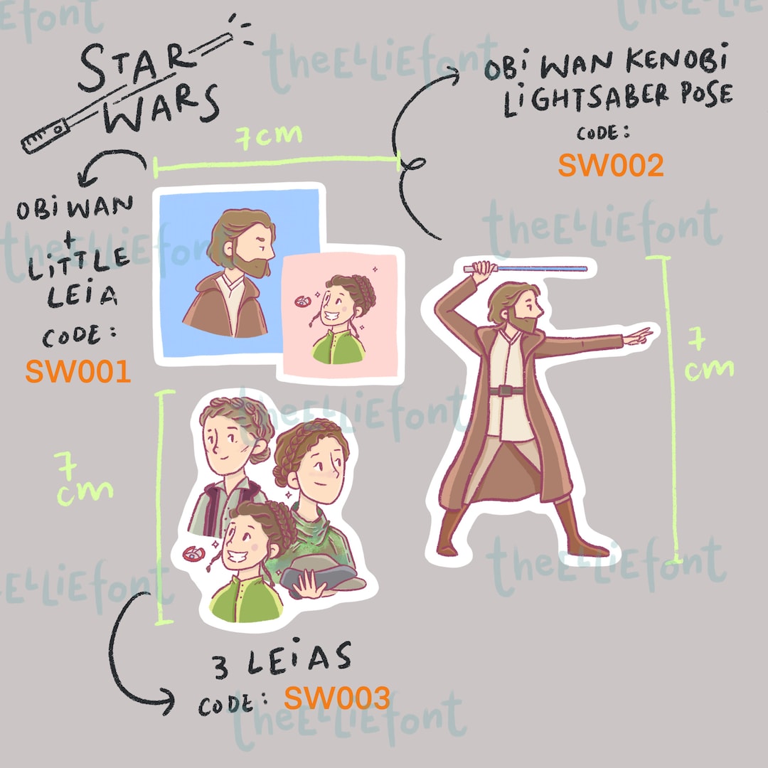 Star Wars Obi Wan Kenobi Stickers - Etsy