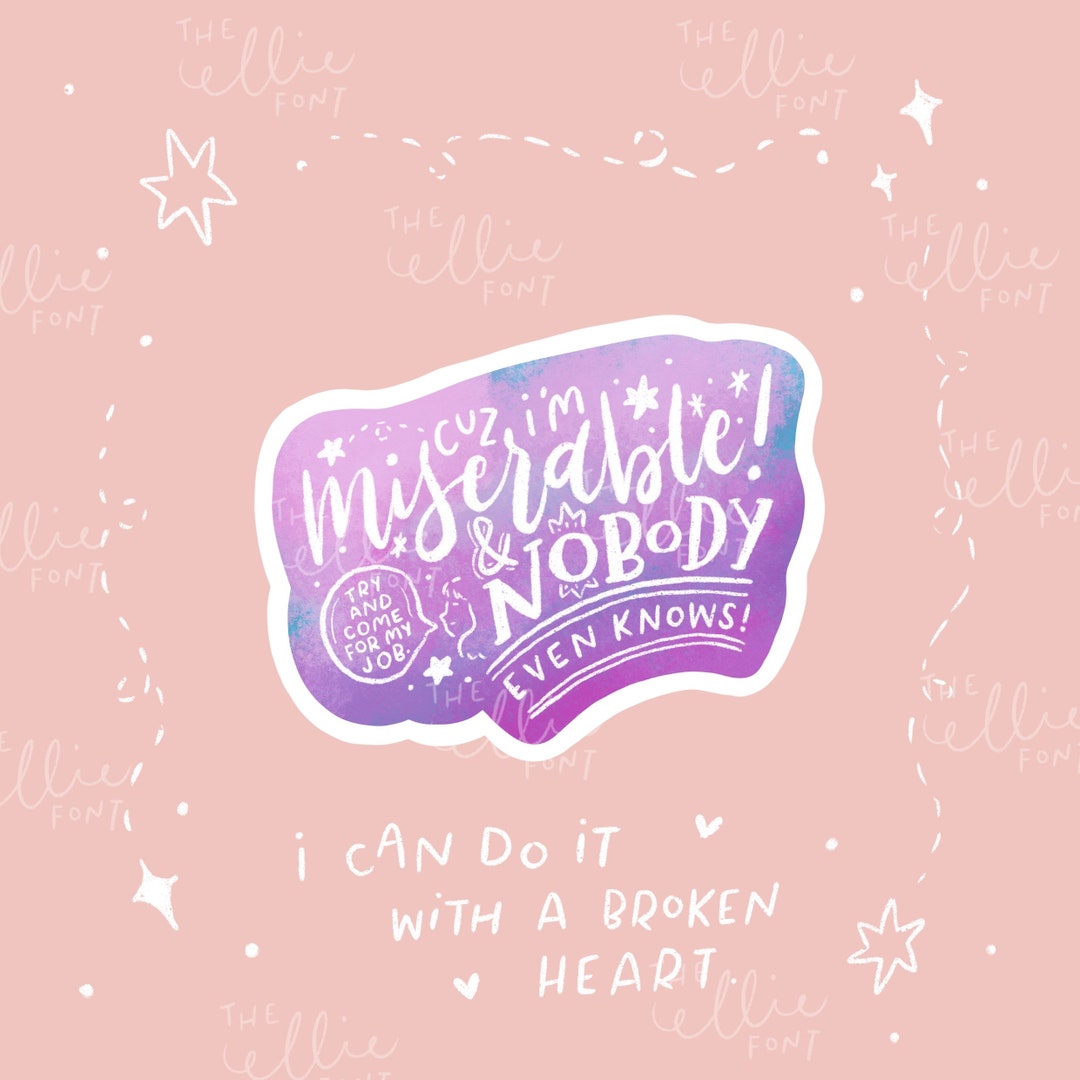 Taylor Swift I Can Do It With A Broken Heart ICDIWABH Lyric Sticker ...