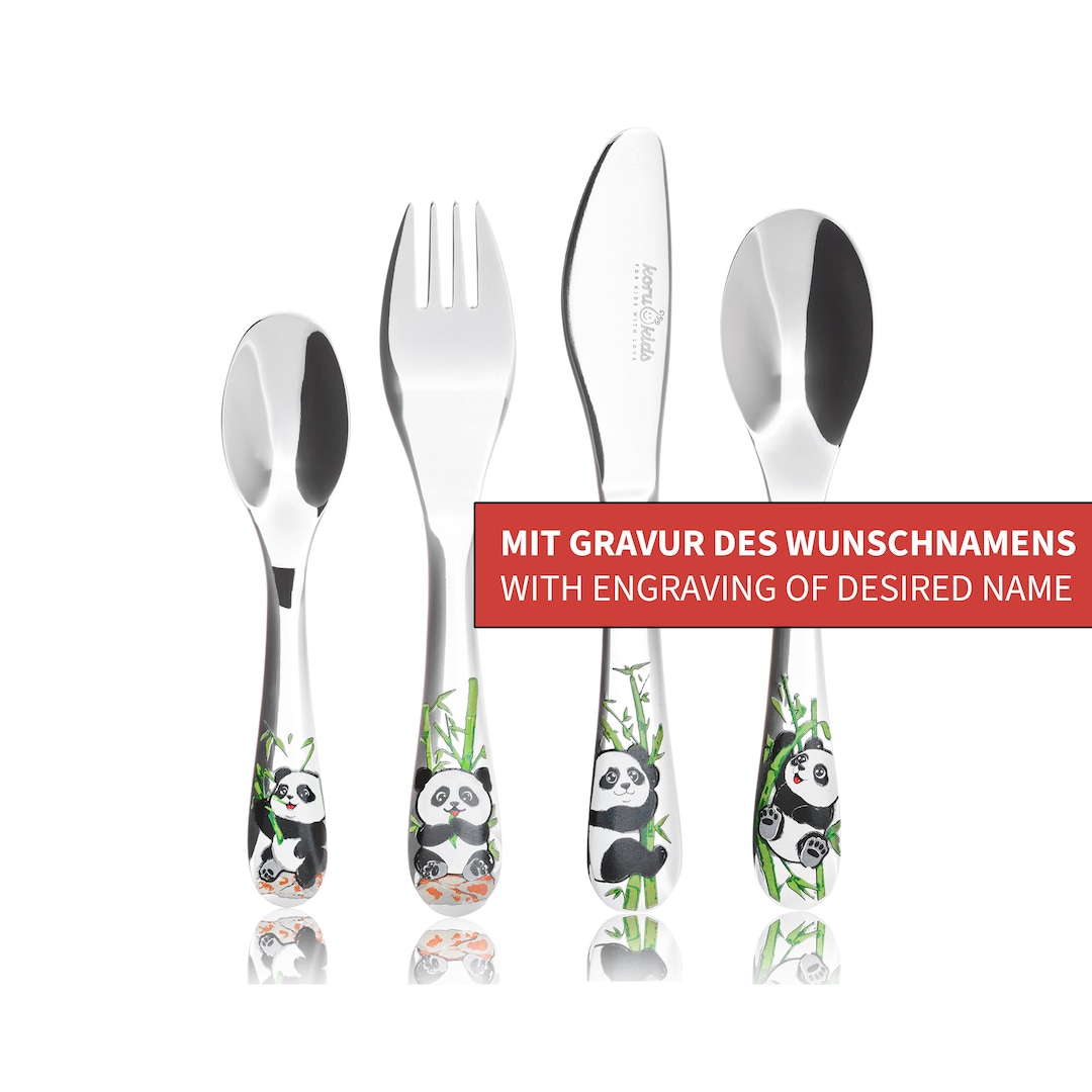 Couverts pour enfants Koru Kids Panda avec gravure Gravure de - Etsy France
