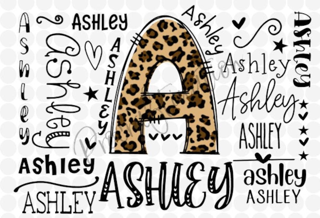 Ashley Name Typography Word Art Png Digital File - Etsy