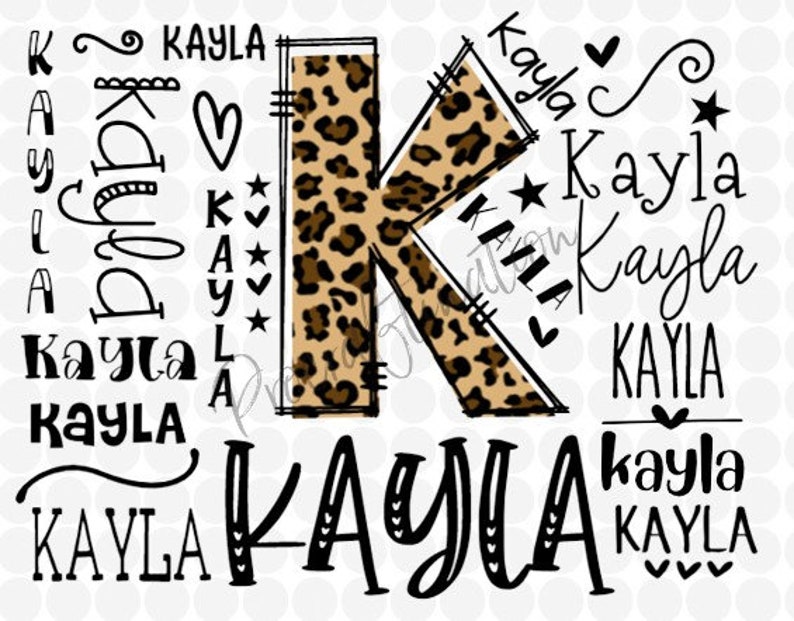 Kayla Name Typography Word Art Png Digital File - Etsy