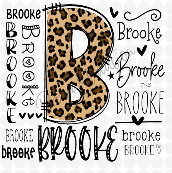 Brooke Name Typography Word Art Png Digital File | Etsy