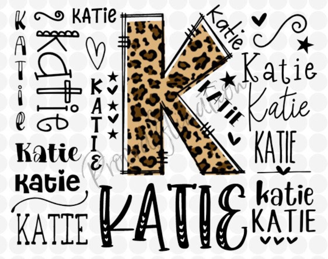Katie Name Typography Word Art Png Digital File - Etsy