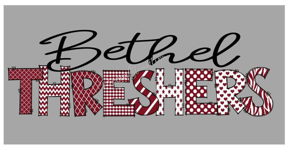 Bethel Threshers Doodle Letters Png Digital File - Etsy