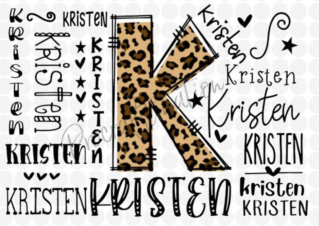 Kristen Name Typography Word Art Png Digital File - Etsy