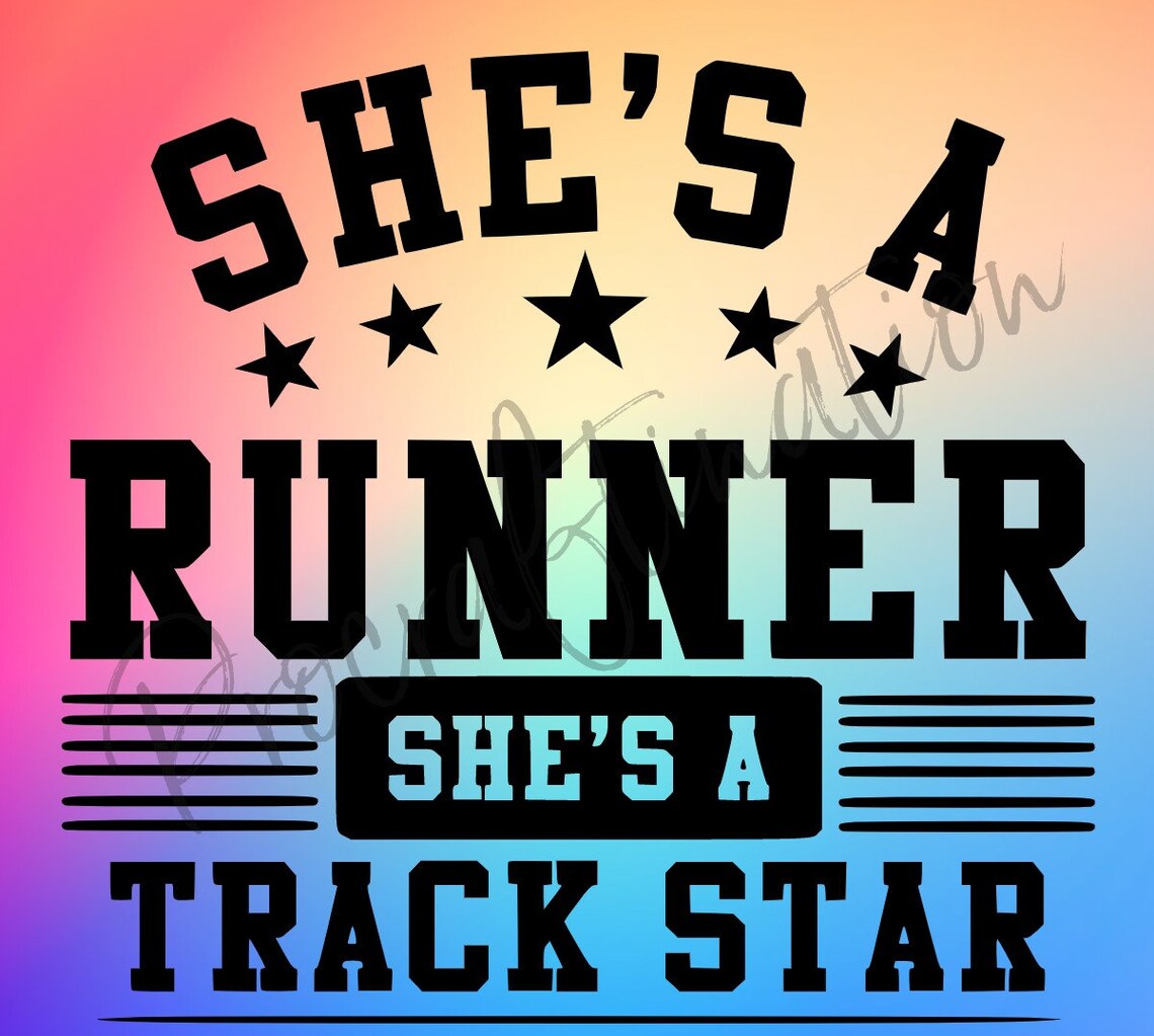 She's a Runner She's a Track Star Svg Png - Etsy