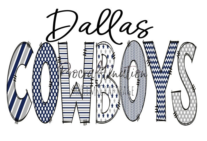 Cowboys Doodle Letters Png Digital File - Etsy