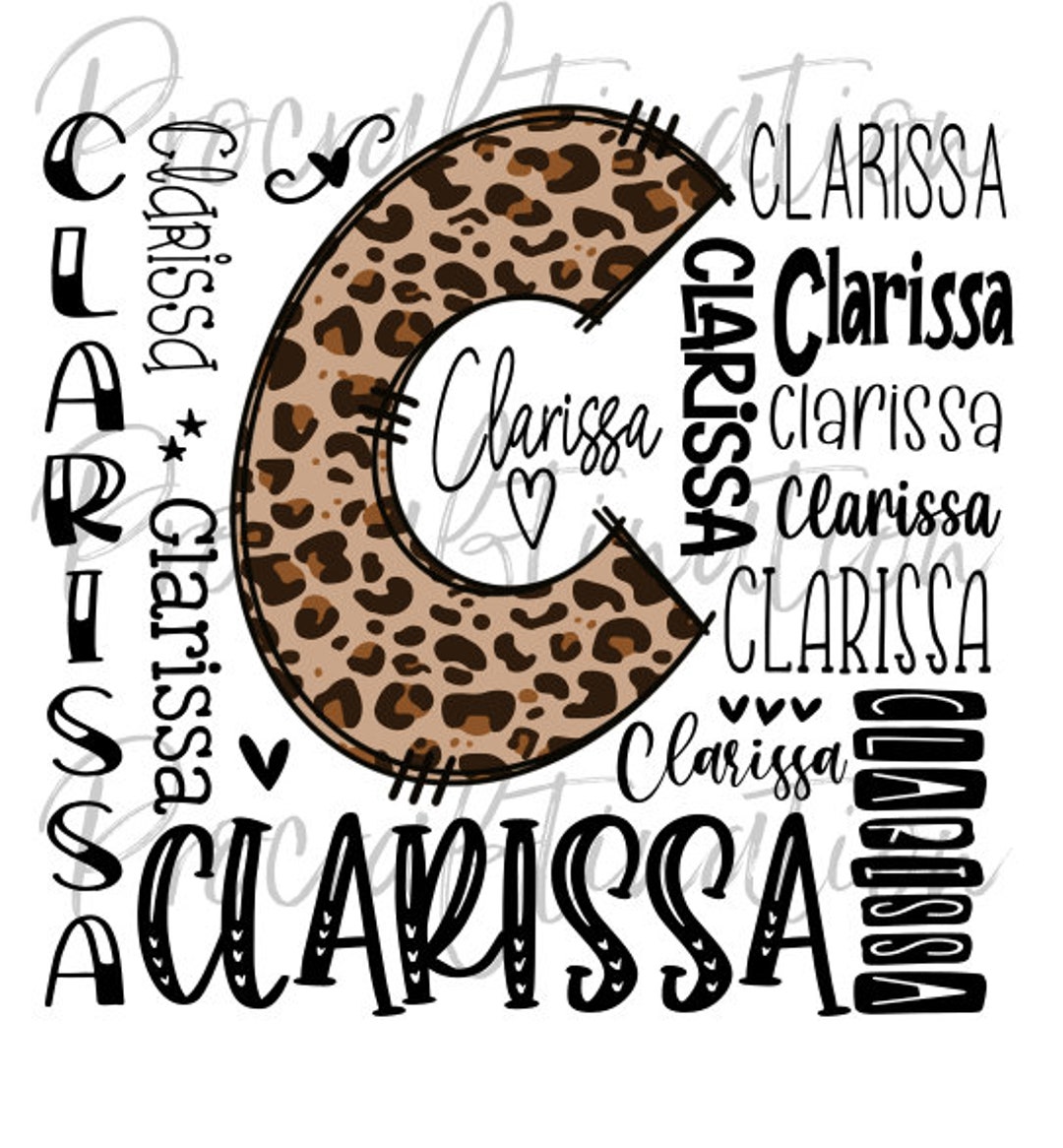 Clarissa Name Typography Word Art Png Digital File - Etsy