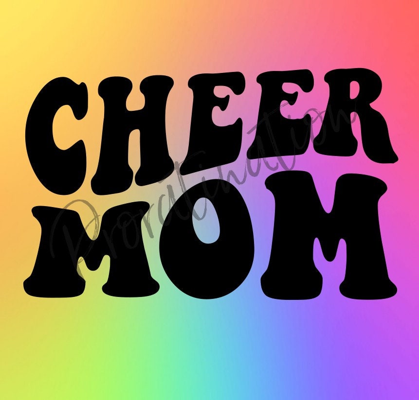 Cheer Mom Wavy Stacked Groovy Svg Png - Etsy