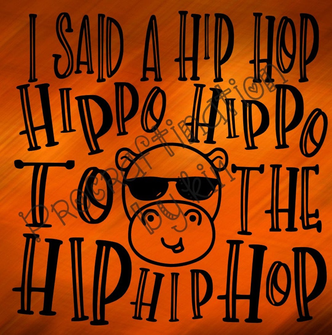 Hip Hop Hippo Svg - Etsy