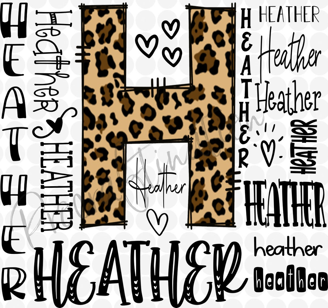 Heather Name Typography Word Art Png Digital File - Etsy