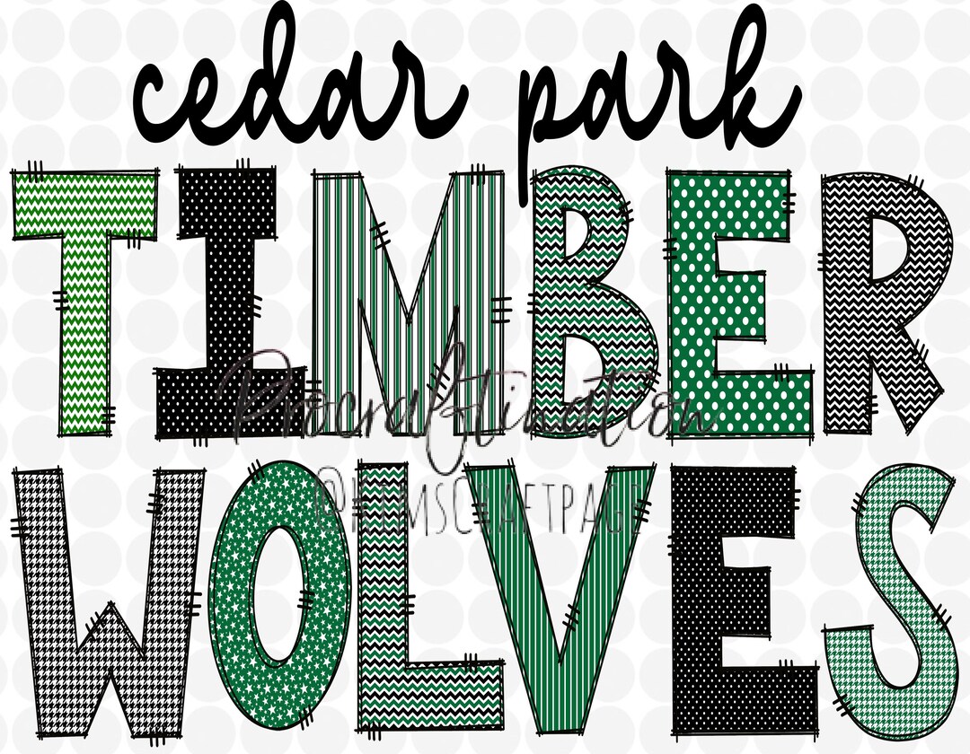 Cedar Park Timberwolves Doodle Letters Png Digital File - Etsy