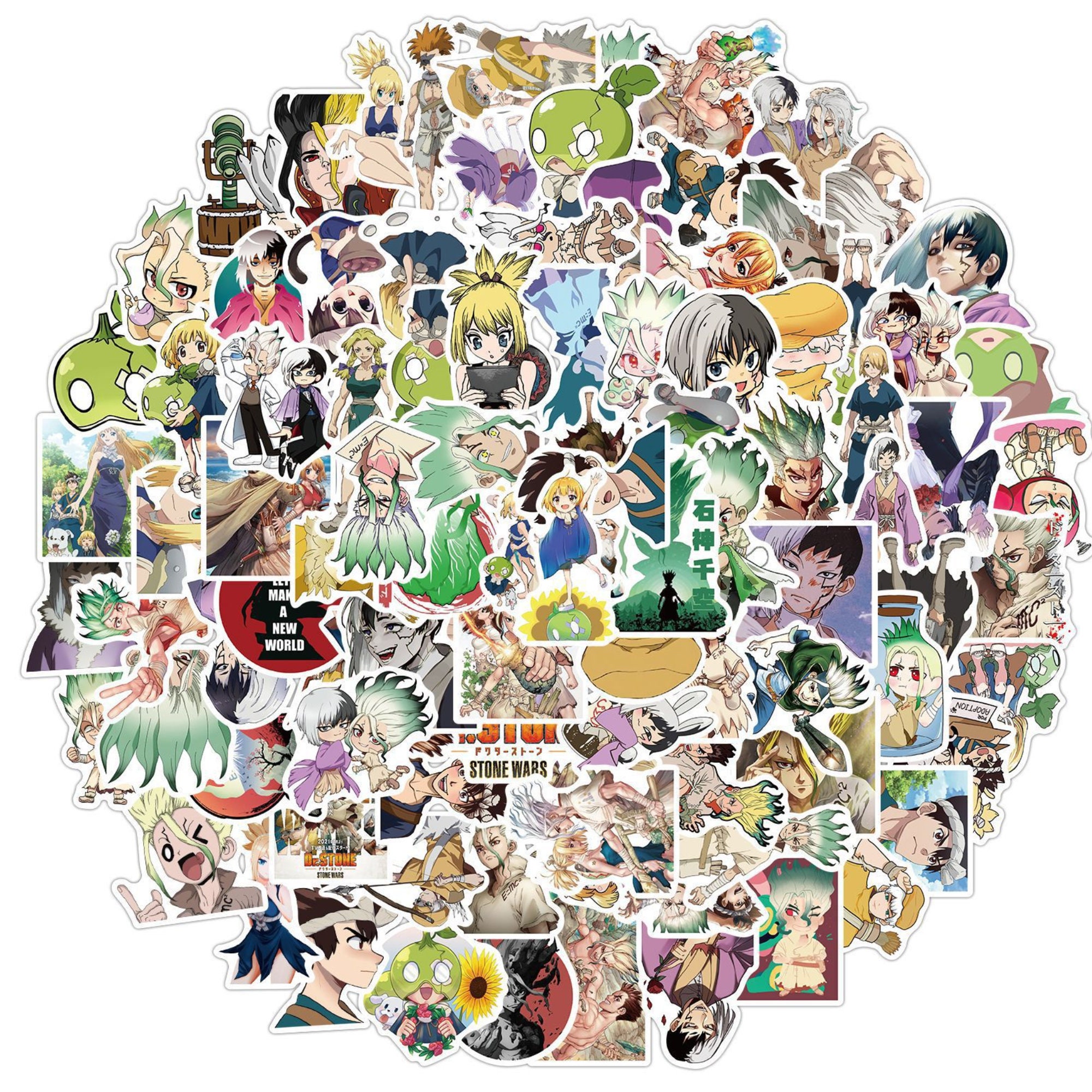 Dr Stone Stickers 100 Pieces Dr Stone Vinyl Stickers - Etsy